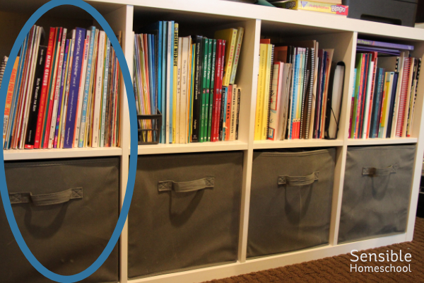 The Sensible Homeschool - A Tour of Our Homeschool: Math Shelves