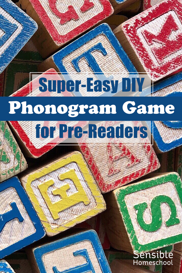 The Sensible Homeschool - Super-Easy DIY Phonogram Game for Pre-Readers