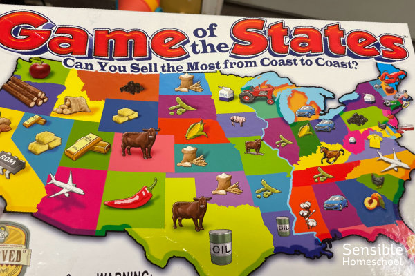 The Sensible Homeschool - US Geography Board Games for Kids
