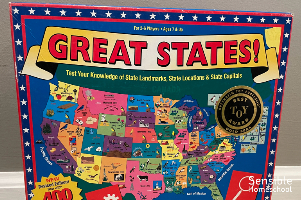 The Sensible Homeschool - US Geography Board Games for Kids