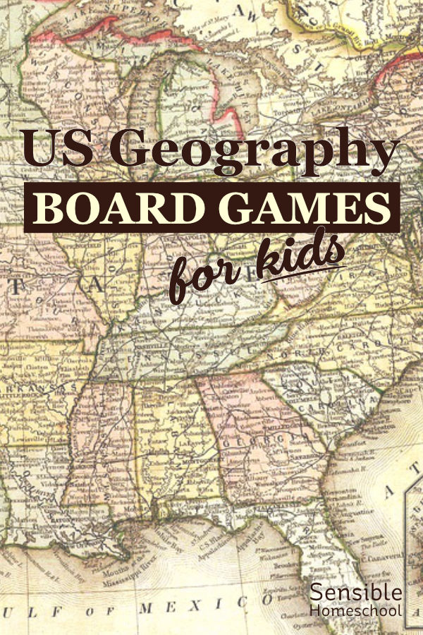 The Sensible Homeschool - US Geography Board Games for Kids