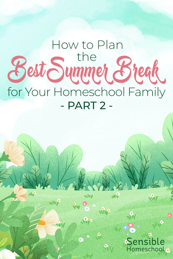 The Sensible Homeschool - How to Plan the Best Summer Break for Your ...