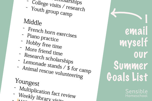 The Sensible Homeschool - How to Plan the Best Summer Break for Your ...